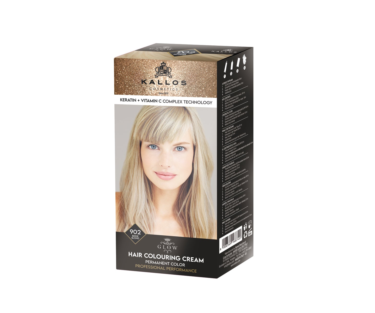 GLOW Long-lasting Cream Hair Dye - 902 Beige Blonde – Kallos Cosmetics